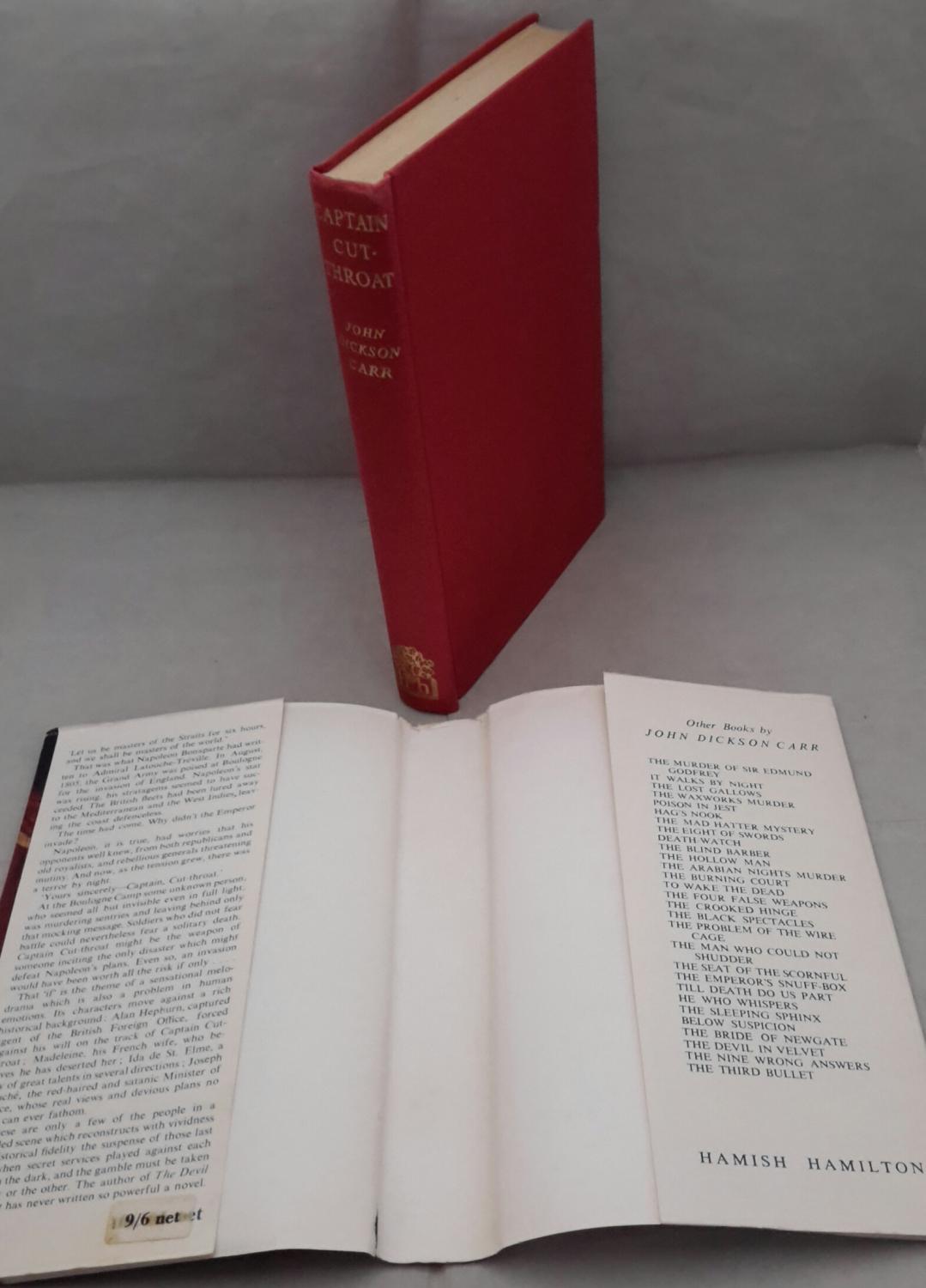 Captain Cut Throat First Edition By Carr John Dickson 1955 Addyman Books