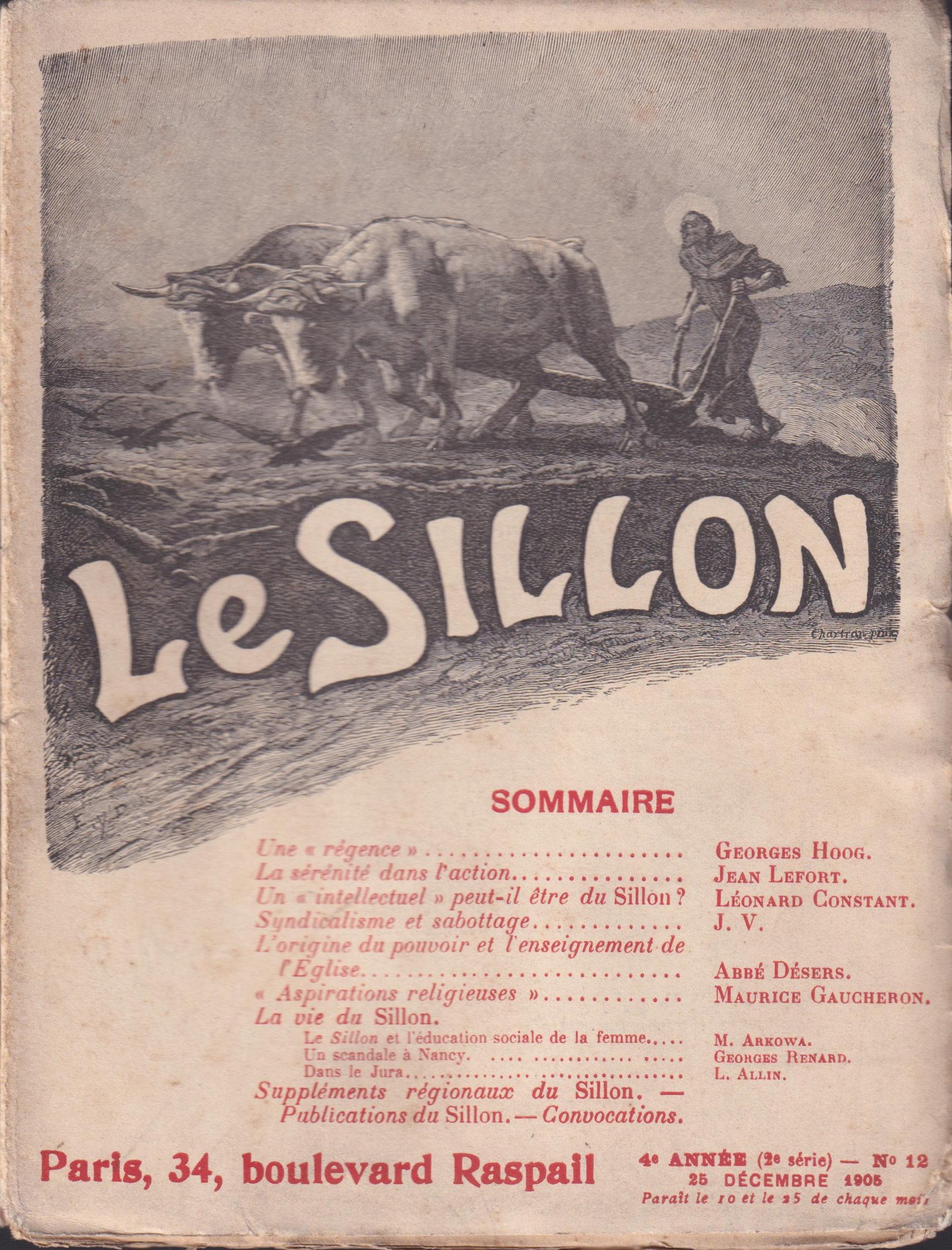 Le Sillon. - 4° Année (2° Série) - N° 12 - 25 Décembre 1905. by Georges ...