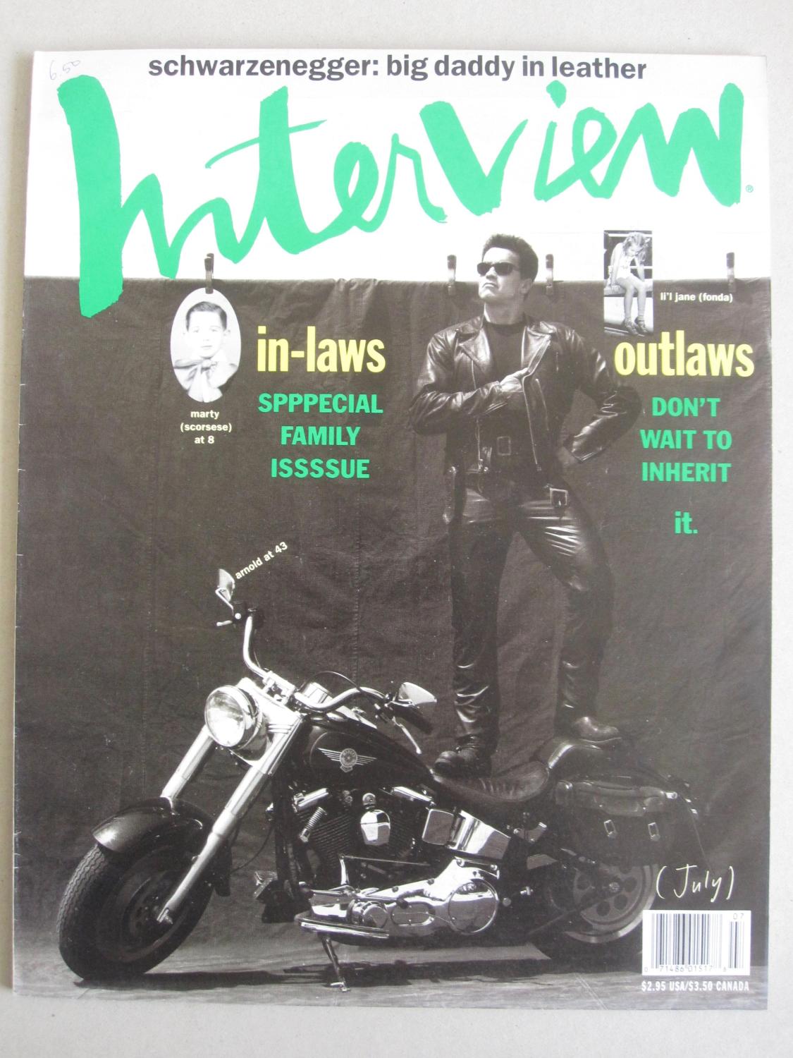 Andy Warhol's Interview July 1991 by Arnold Schwarzenegger (cover ...