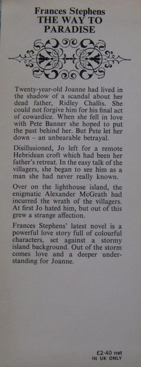 THE WAY TO PARADISE. de Stephens, Frances: Good Hardcover (1974) 1st ...