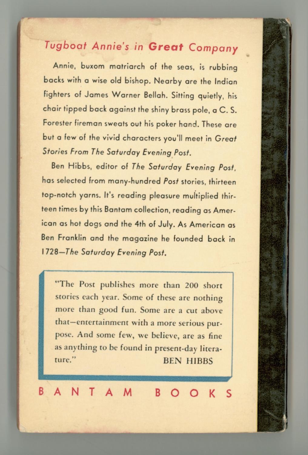 Great Stories from the Saturday Evening Post, Edited by Ben Hibbs. 1947 ...