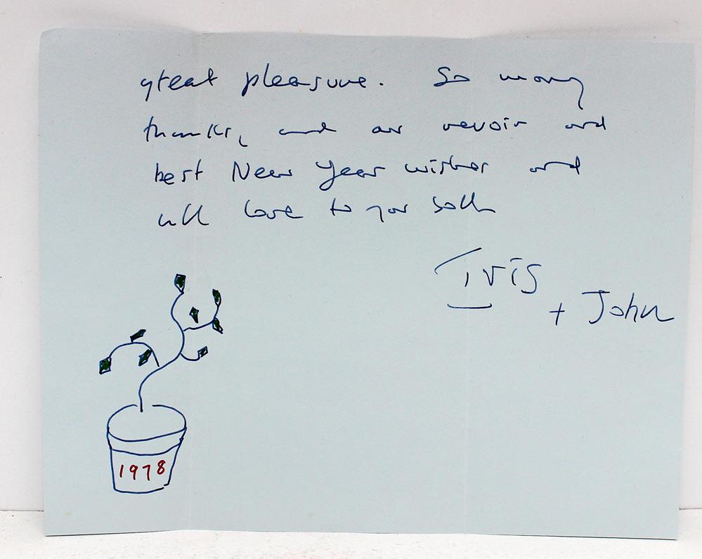 Original Signed Hand Written Letter With Drawing by Iris Murdoch SIGNED ...