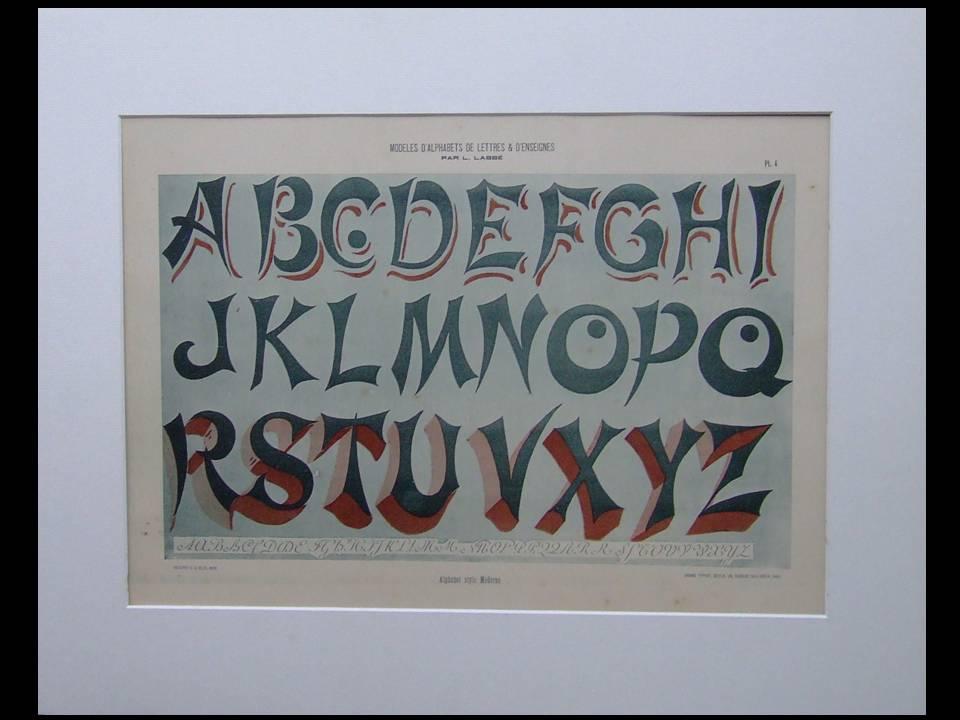 FRENCH ART NOUVEAU LETTERS - 1903 HELIOTYPE POCHOIR - TYPOGRAPHY ...