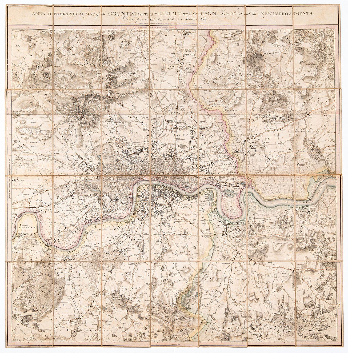 A New Topographical Map of the Country In The Vicinity of London ...