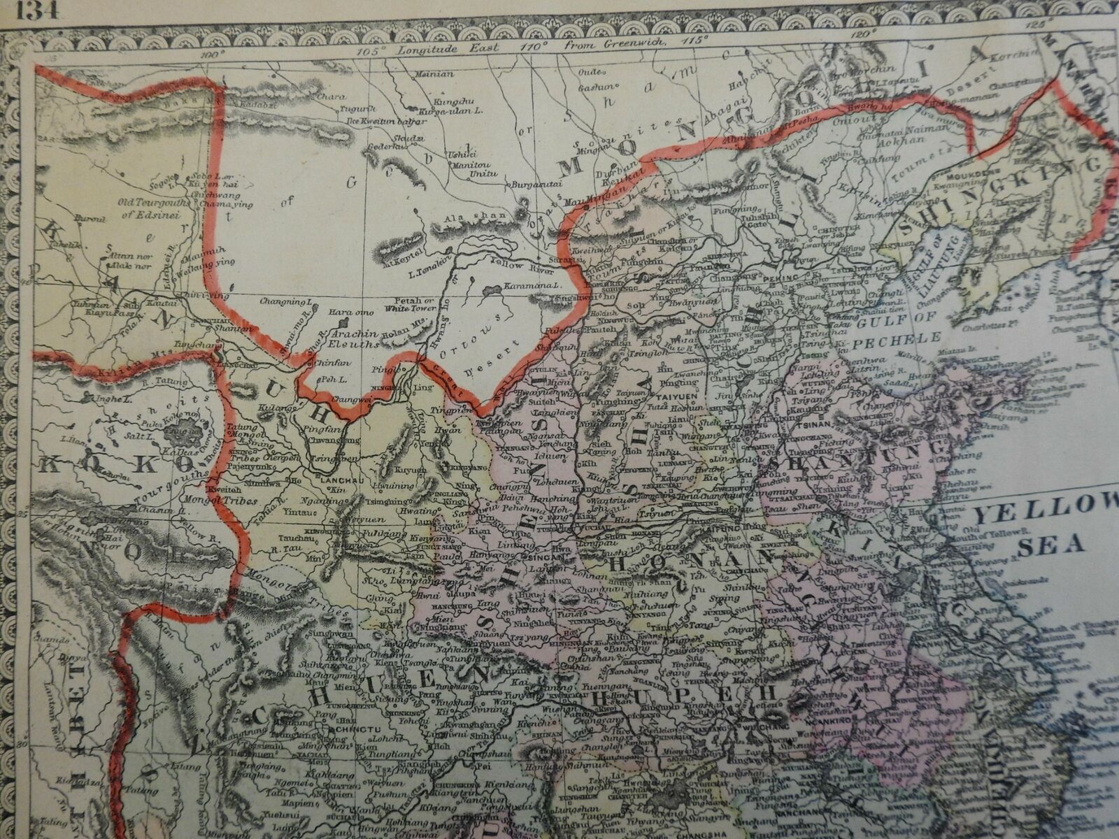 China Political Map Provinces Formosa Taiwan Hong Kong 1892 Tunison map ...