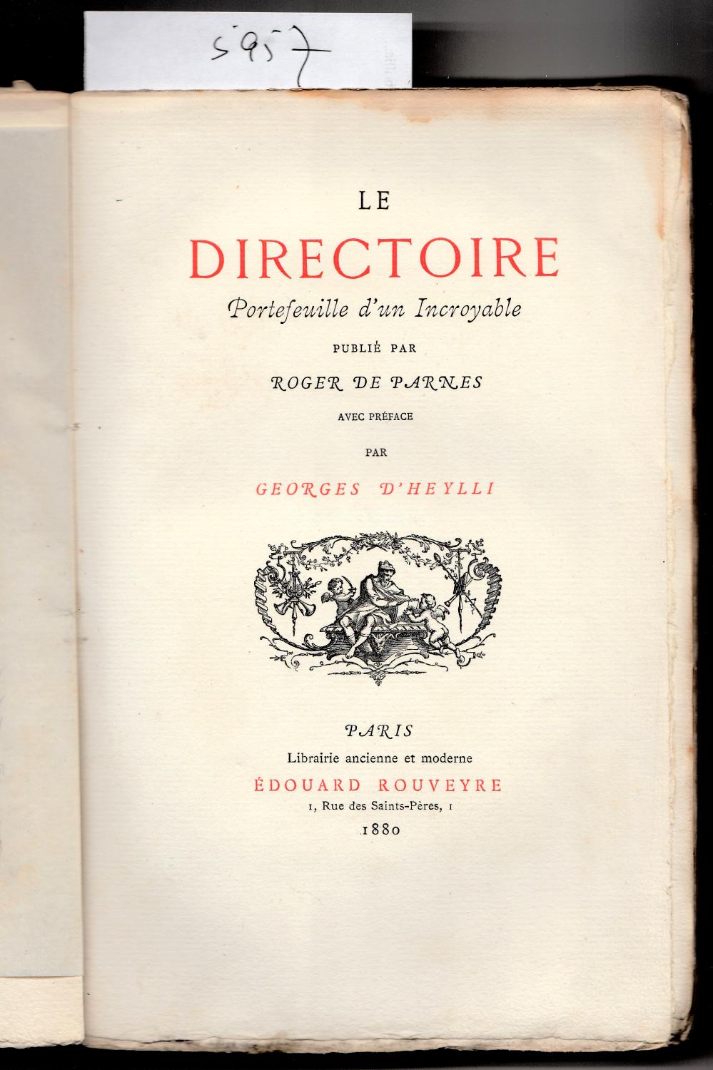 Le Directoire. Portefeuille d'un Incroyable Publié par Roger de Parnes ...