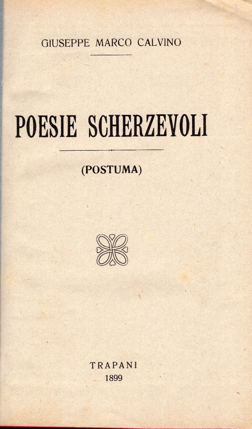 Poesie scherzevoli (Postuma) by Calvino Giuseppe Marco: Buono (Good ...