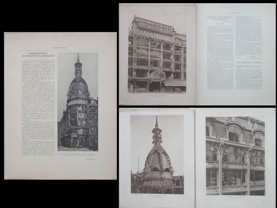 L'ARCHITECTE - FEVRIER 1907 - PARIS, SAMARITAINE, FRANTZ JOURDAIN, 3 ...