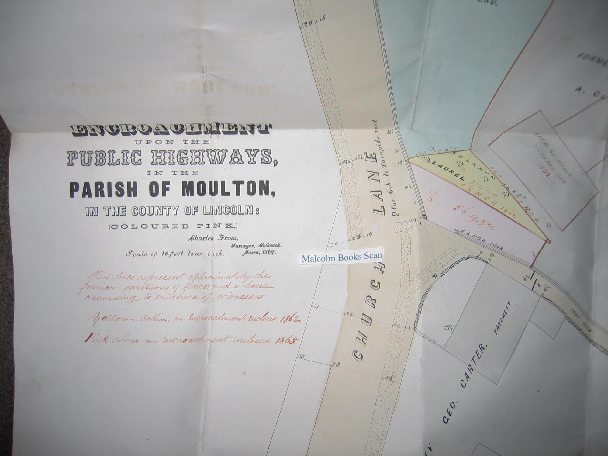 Map; Encroachment upon the public highways in the Parish of Moulton, in ...