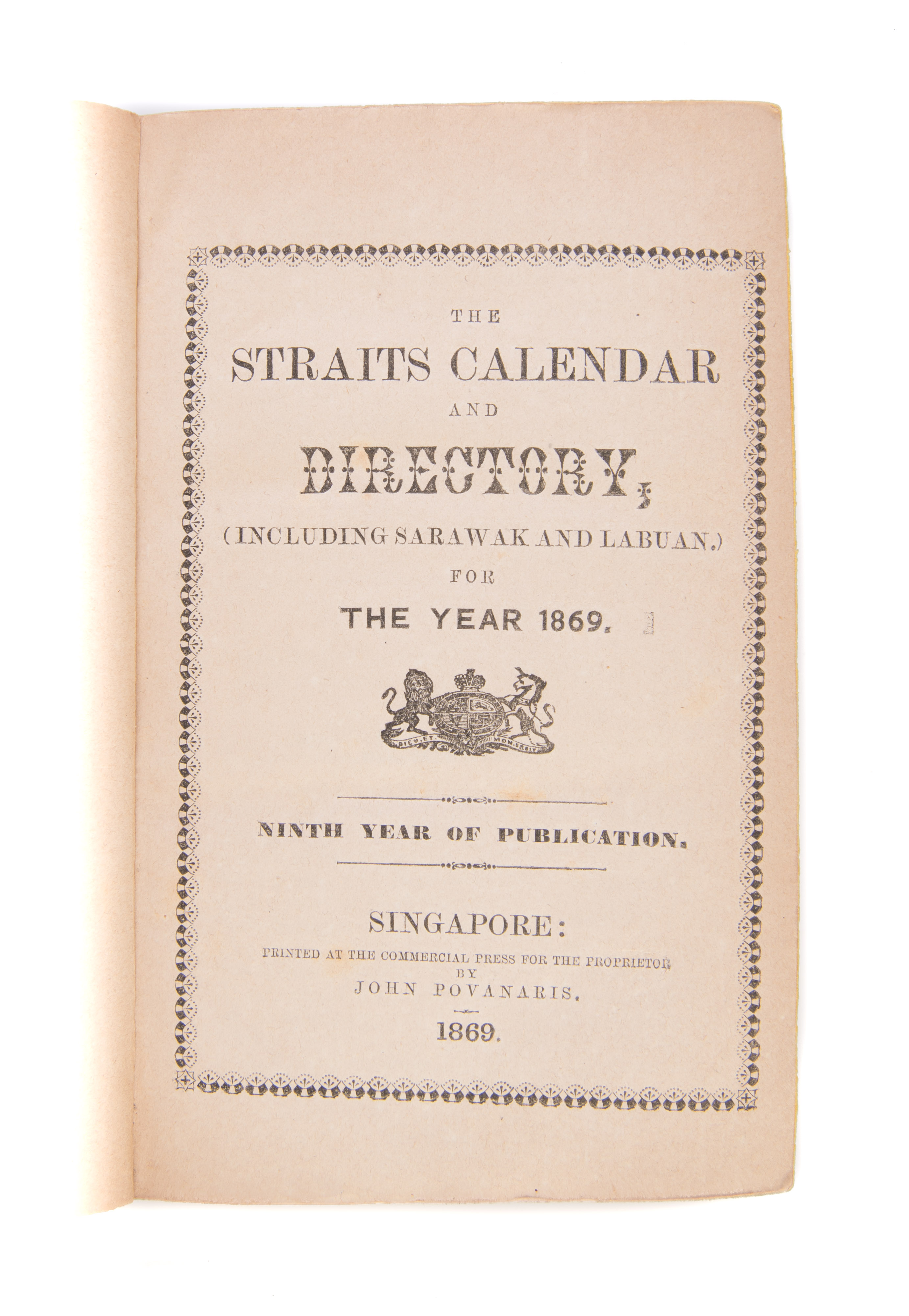 The Straits Calendar and Directory, (including Sarawak and Labuan). For ...
