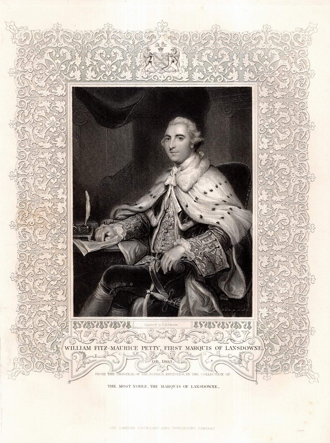 William Fitz-Maurice Petty, First Marquis of Lansdowne. Stahlstich ...