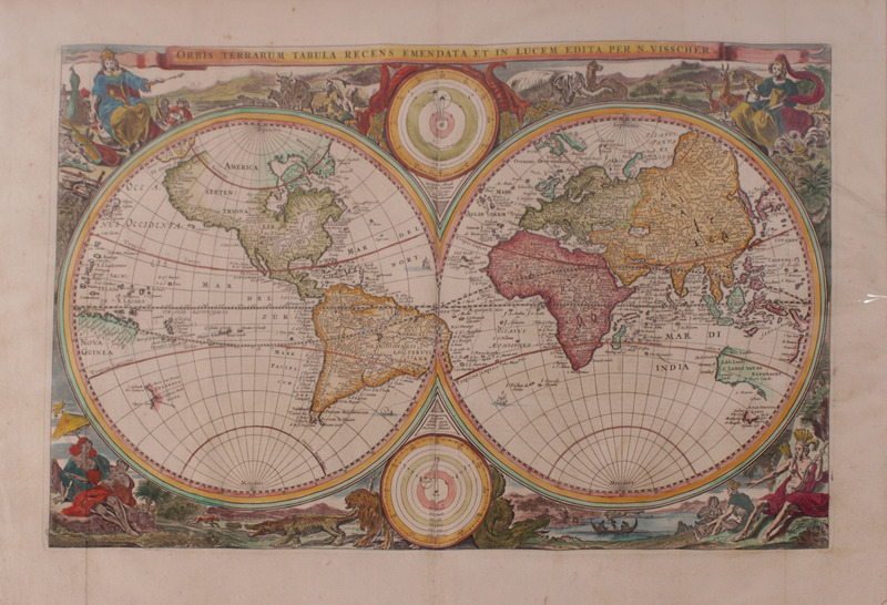 CARTOGRAFIA - SÉC. XVII - ORBIS TERRARUM TABULA by VISSCHER. (Nicholas ...