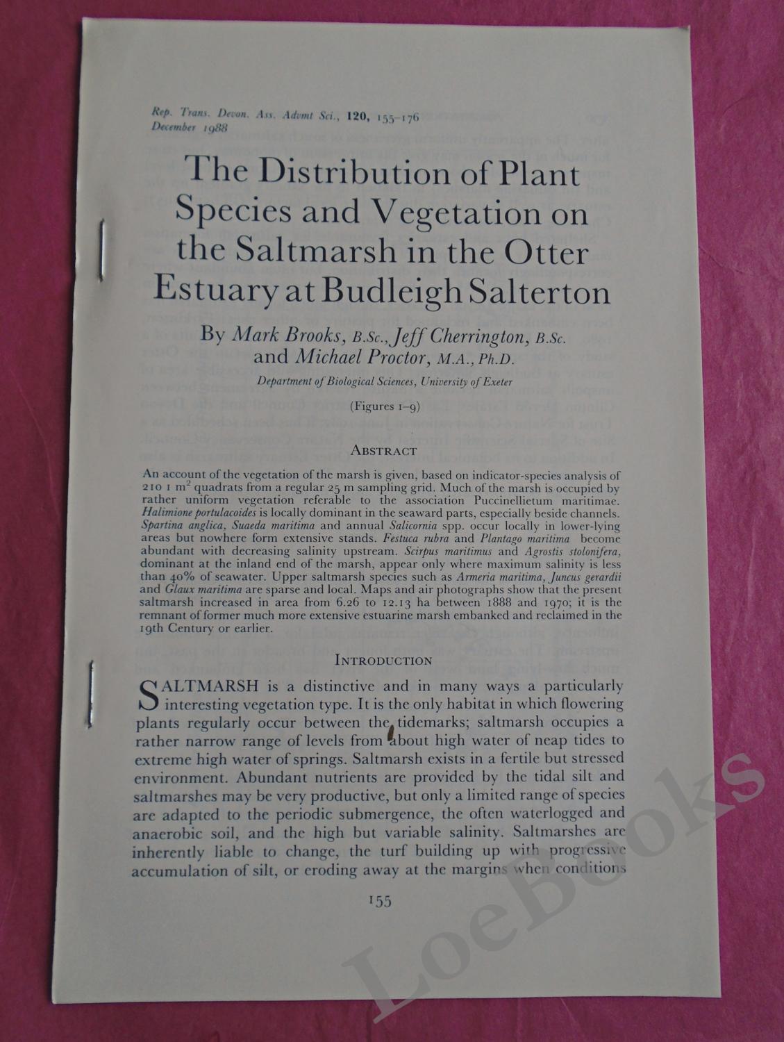 THE DISTRIBUTION OF PLANT SPECIES AND VEGETATION ON THE SALTMARSH IN ...