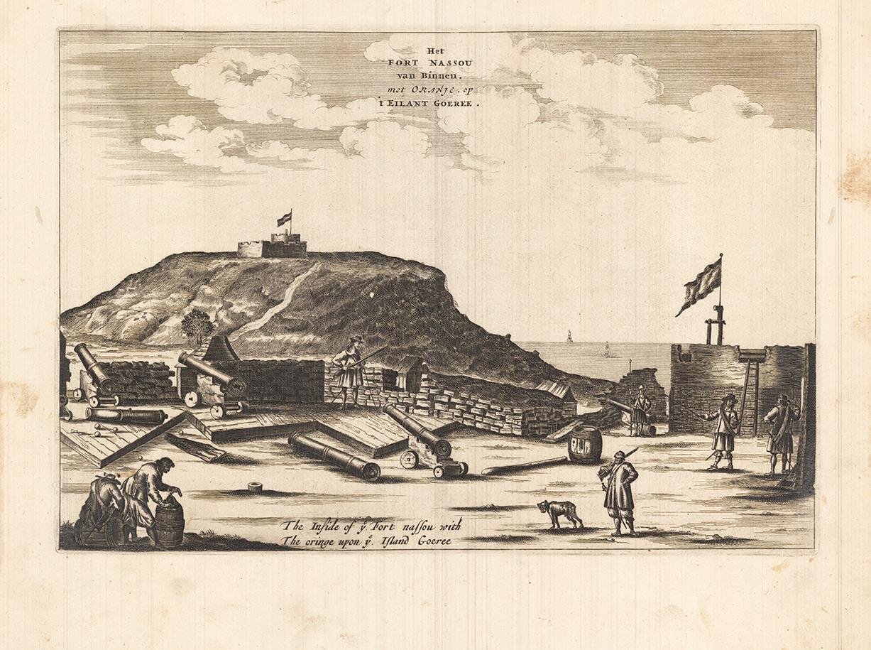 Het Fort Nassou van Binnen, met Oranje, op't Eilant Goeree de Pieter ...