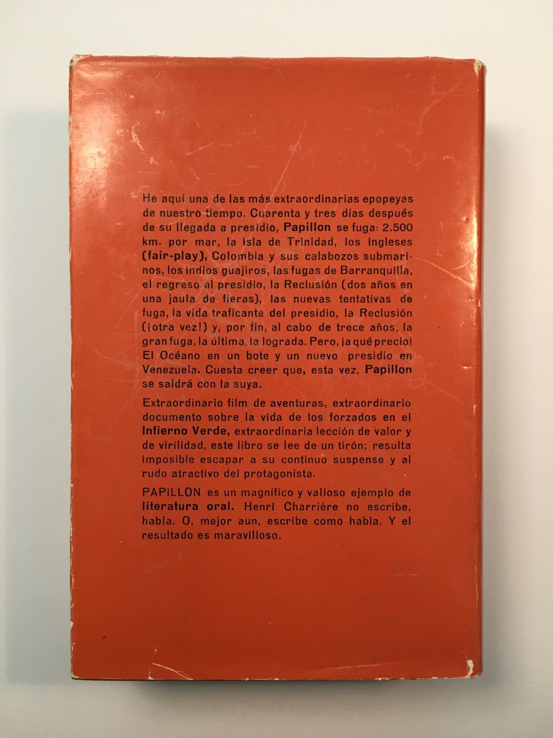 Papillon by Henri Charrrière: Excelente Encuadernación de tapa dura ...
