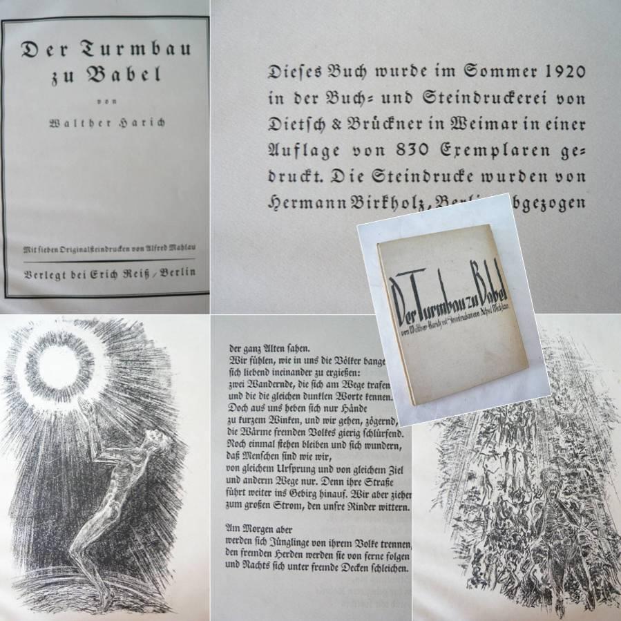 Der Turmbau zu Babel. Mit 7 Originalsteindrucken von Alfred Mahlau by ...