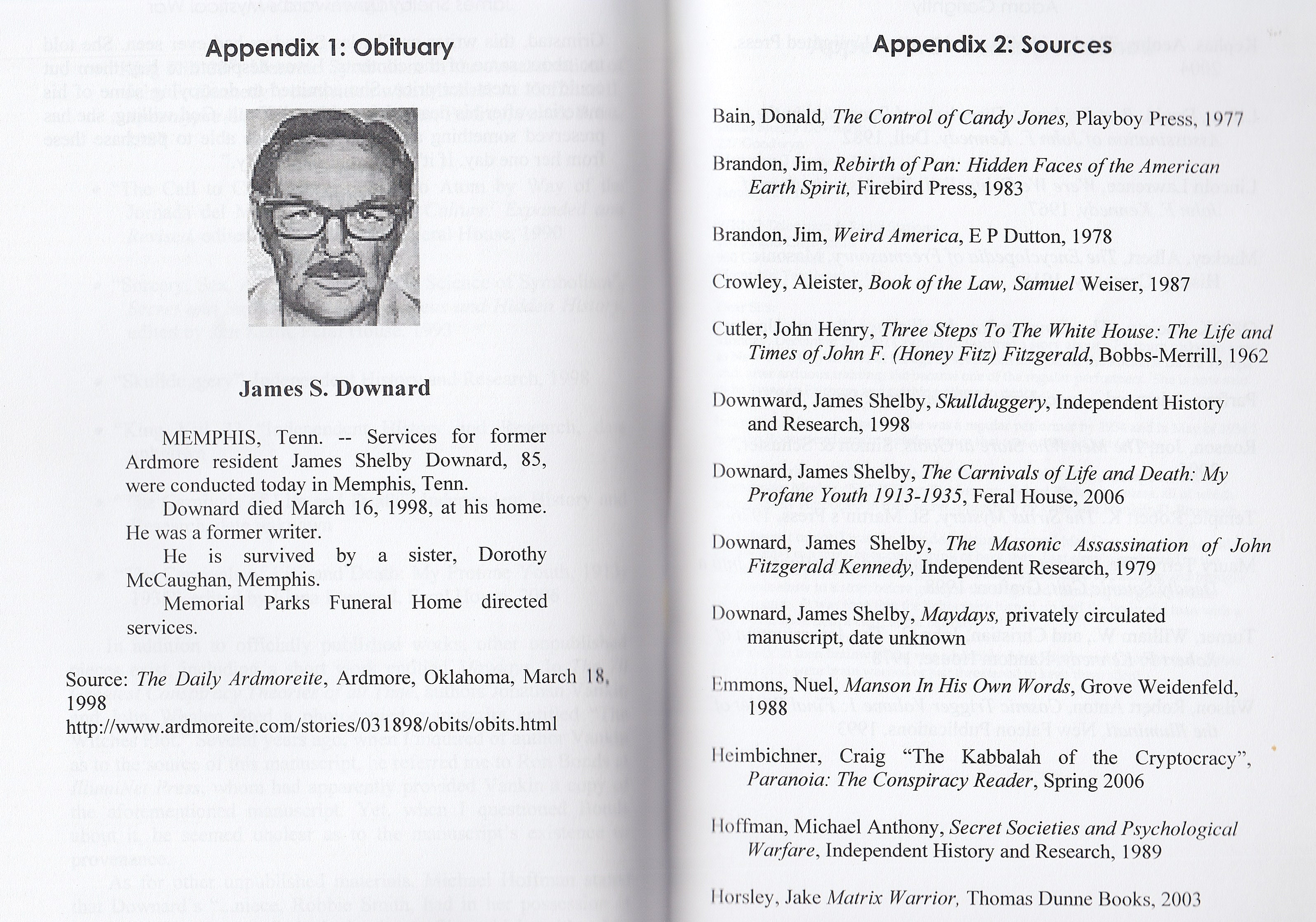 James Shelby Downard's Mystical War by Gorightly, Adam; Vyzygoth ...