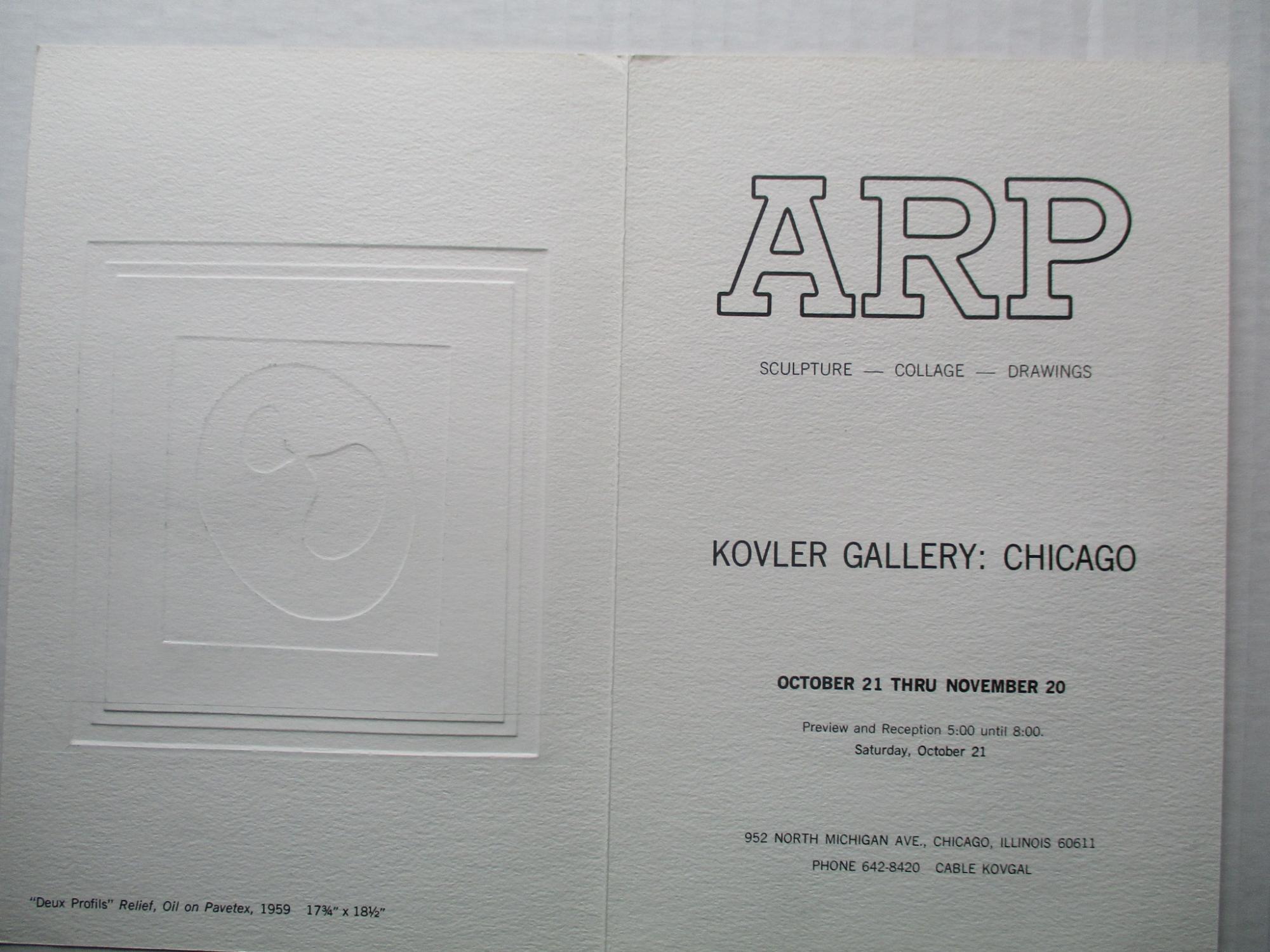 Arp Sculpture - Collage - Drawings Kovler Gallery Chicago Exhibition ...