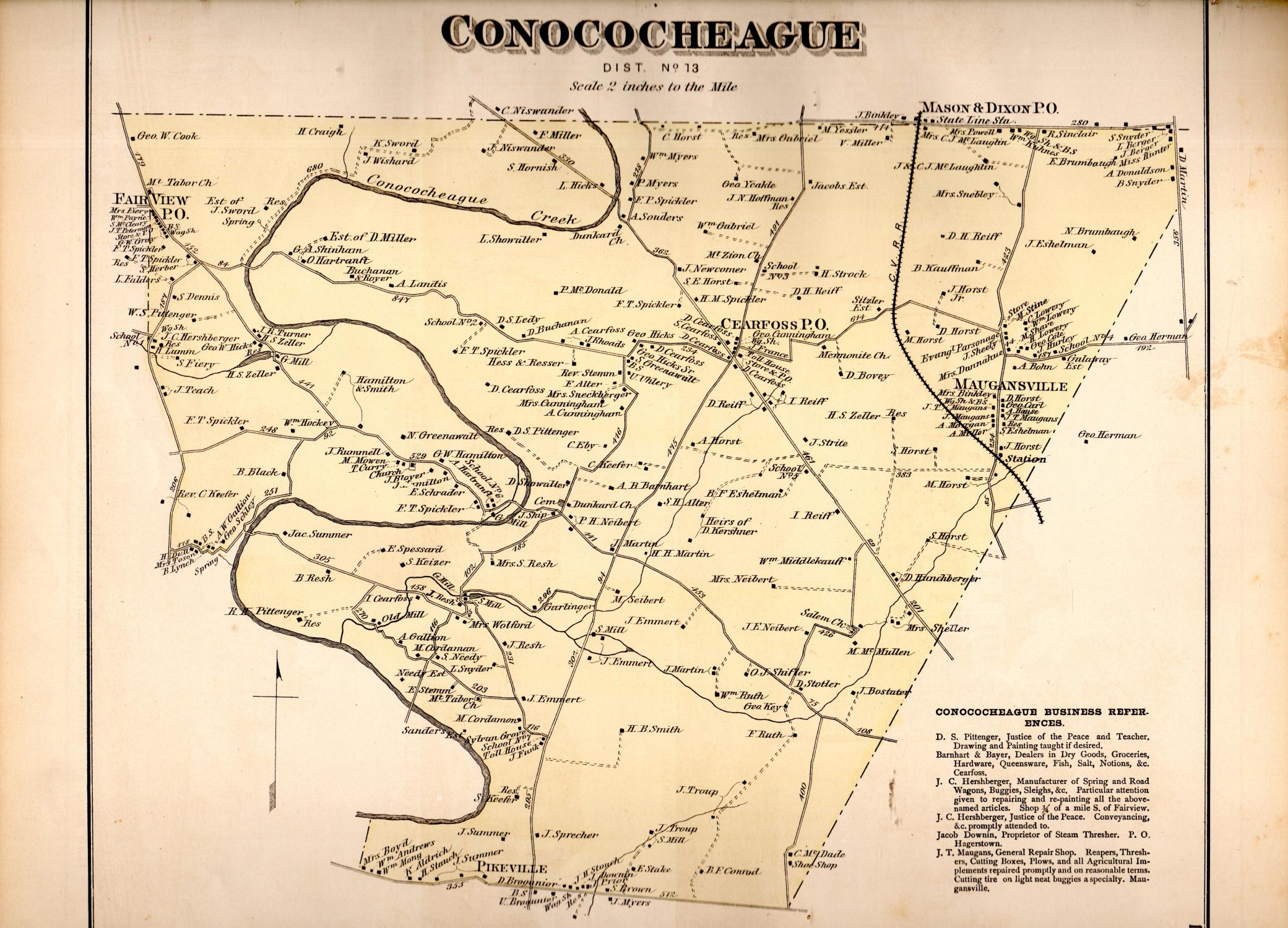 MAP: "Conococheague (Maryland)".from An Illustrated Atlas of Washington ...