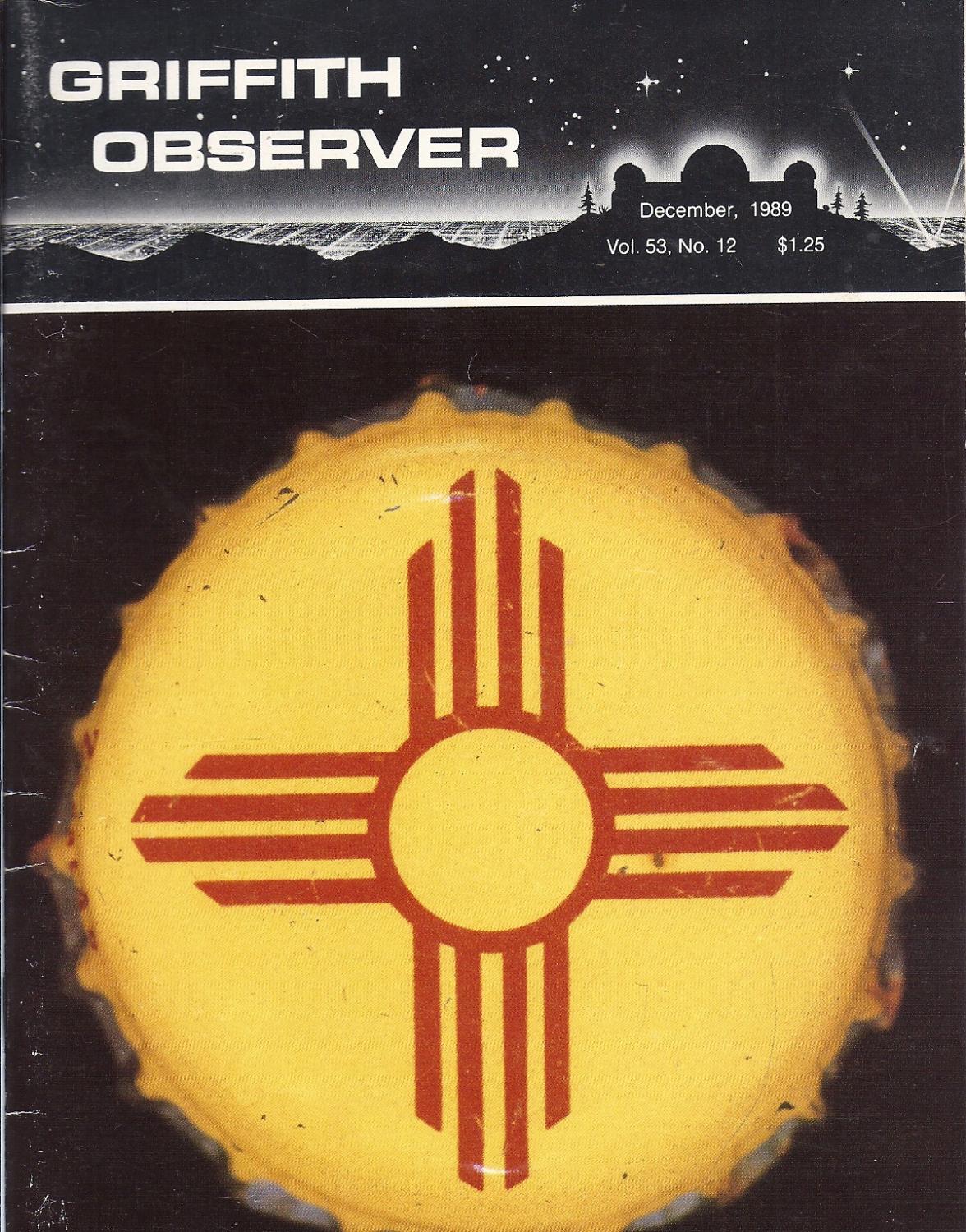 Griffith Observer December 1989 Volume 53 No. 12 hd by Krupp, E. C ...