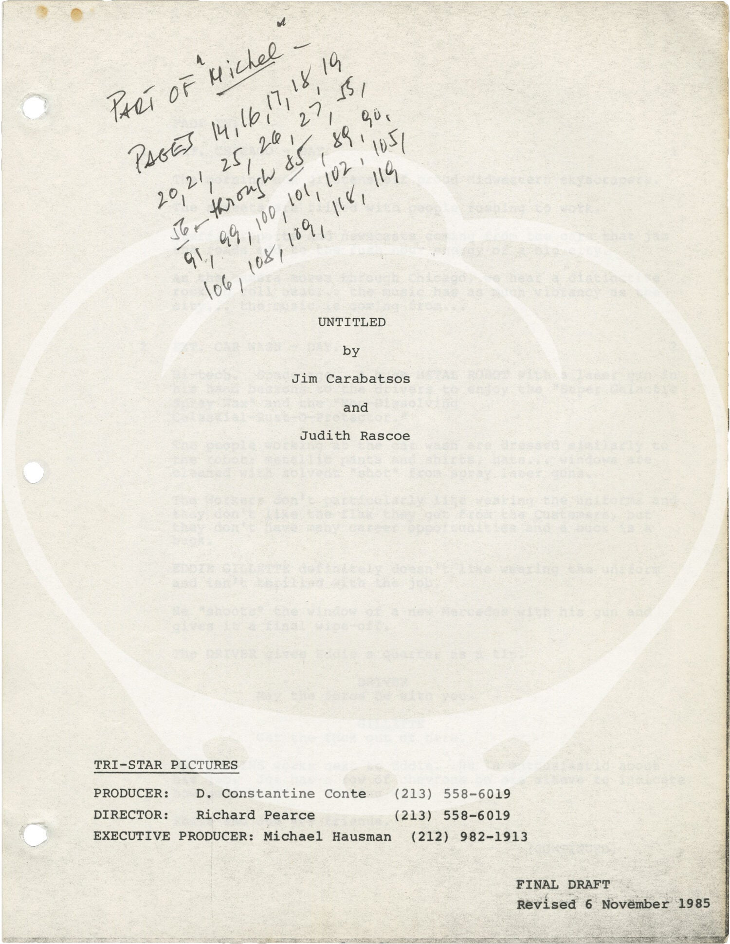 No Mercy (Original screenplay for the 1986 film) de Richard Pearce ...