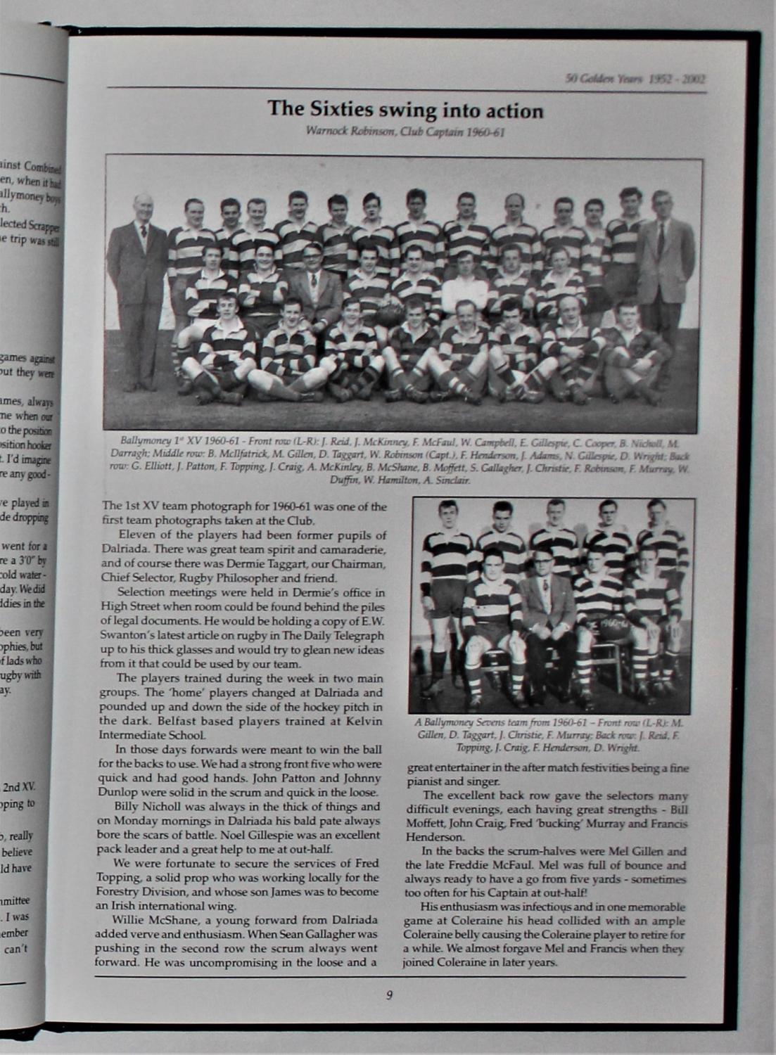 Ballymoney Rugby Football Club 50 Golden Years 1952-2002 de Ballymoney ...
