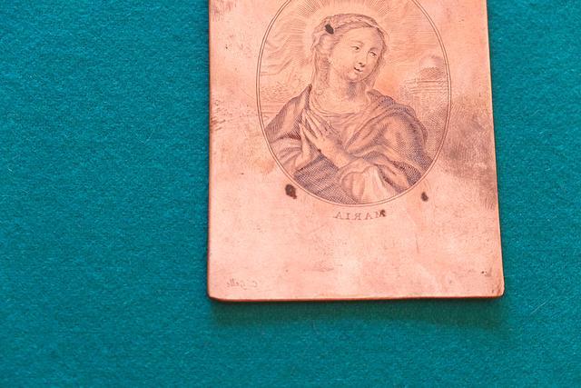 AN ORIGINAL COPPER PLATE for an engraving entitled MARIA by GALLE ...