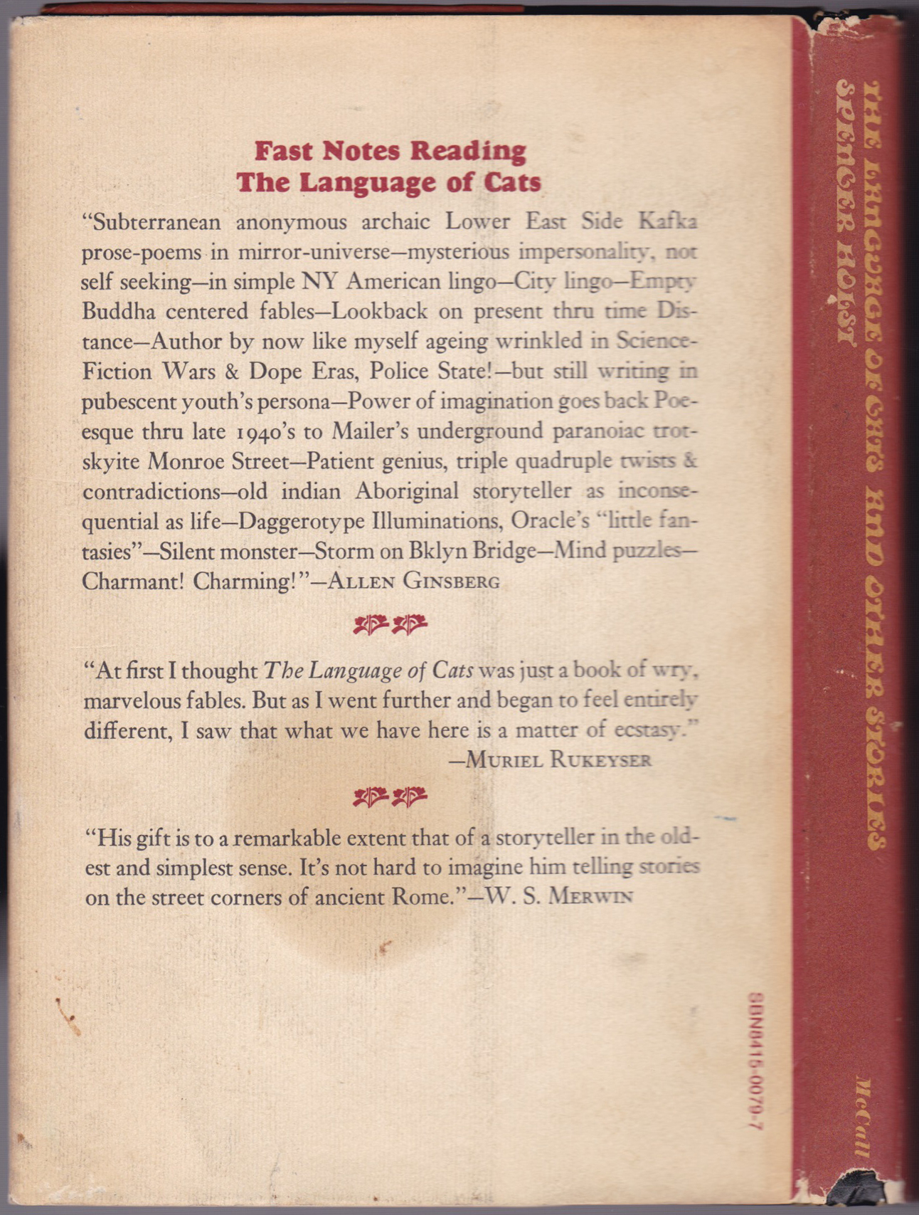The Language of Cats and Other Stories by Spencer Holst | JNBookseller