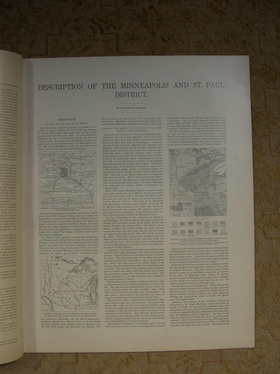 GEOLOGIC ATLAS OF THE UNITED STATES; MINNEAPOLIS-ST. PAUL FOLIO ...