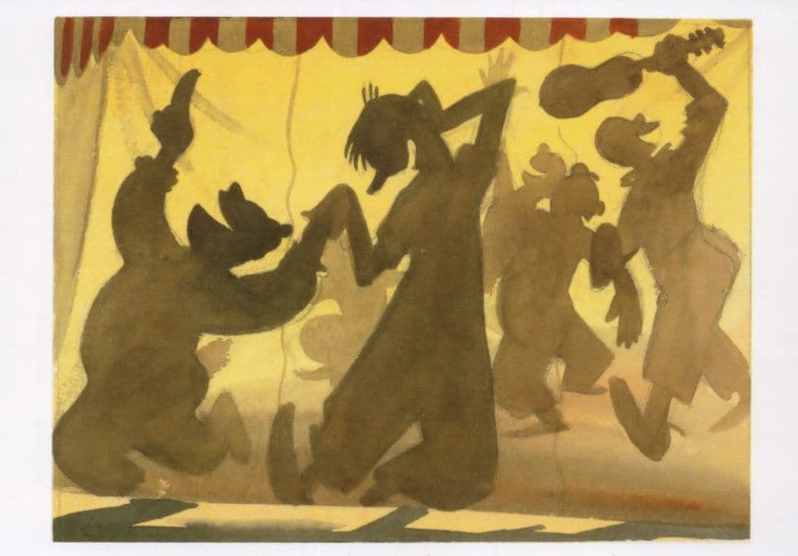 Dumbo Dancing In Circus Tent Storyboard Disney Film Painting Postcard ...