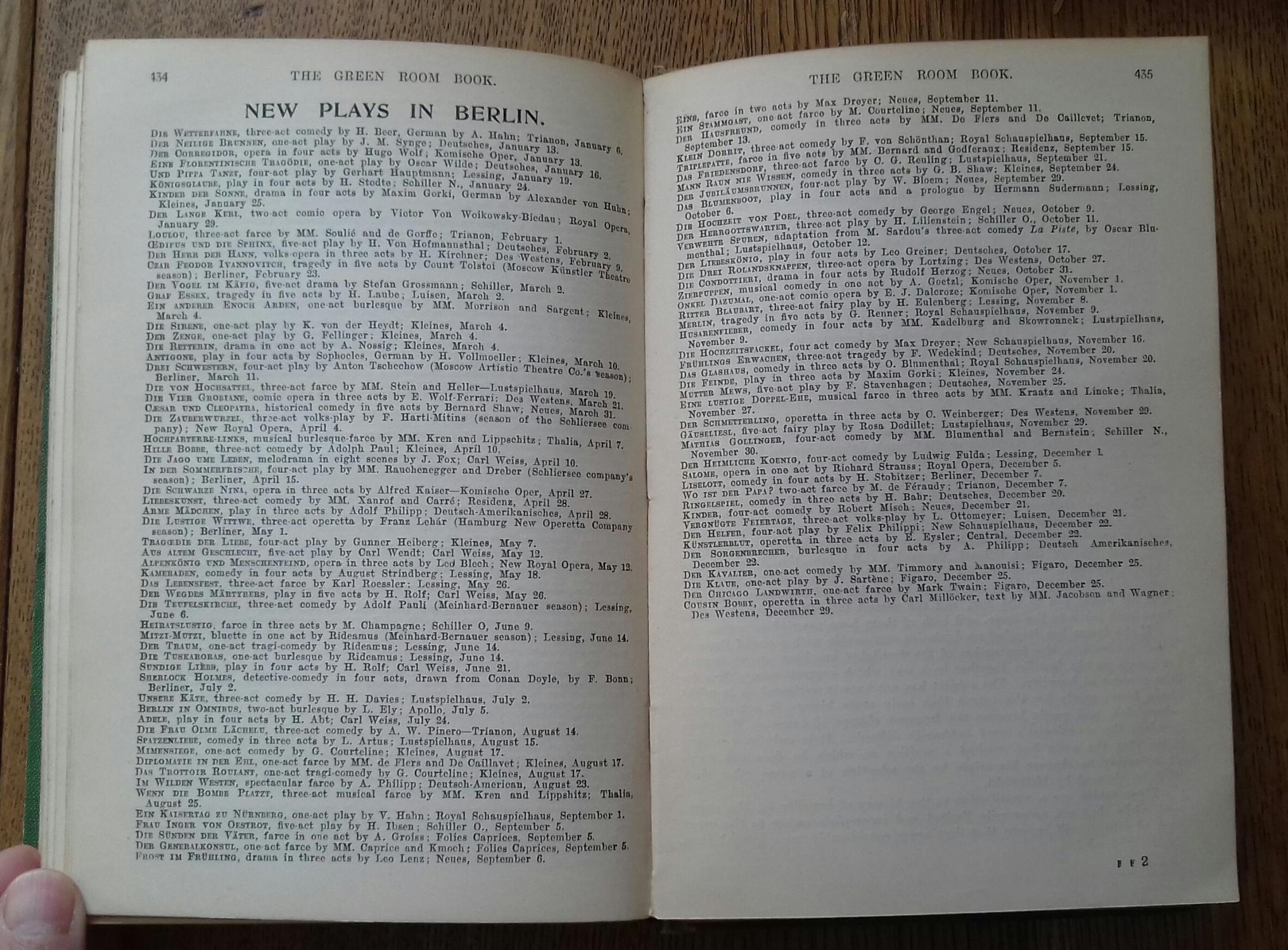The Green Room Book 1907 or Who's Who On The Stage: Very Good Hardcover ...