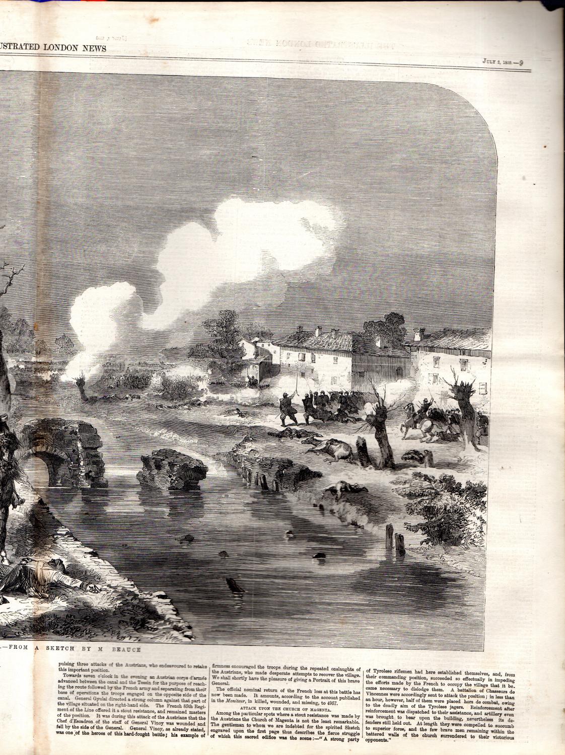 ENGRAVING: "The Battle of Magenta".engraving from the IIlustrated ...