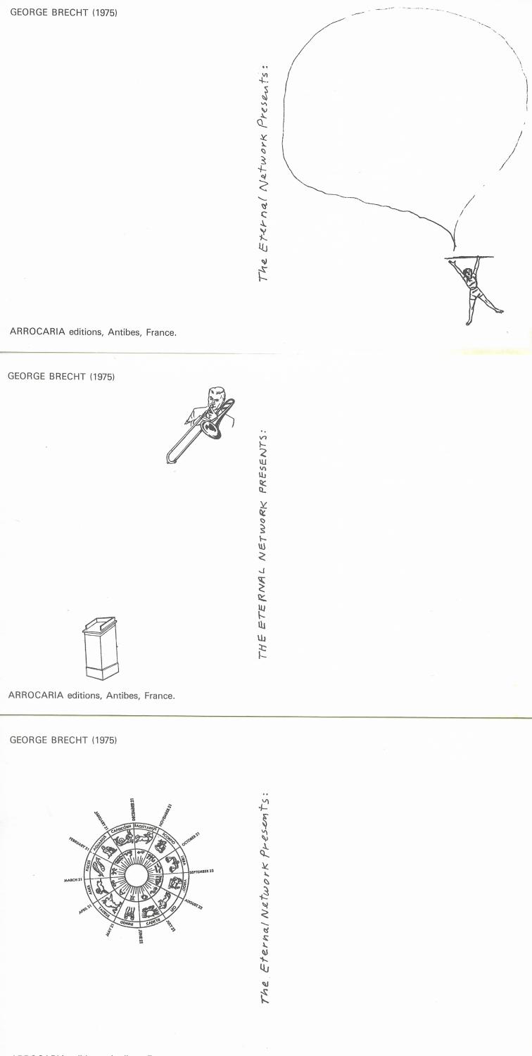 6 postcards by George Brecht: (1975) 1. Auflage Map | AQ-Verlag