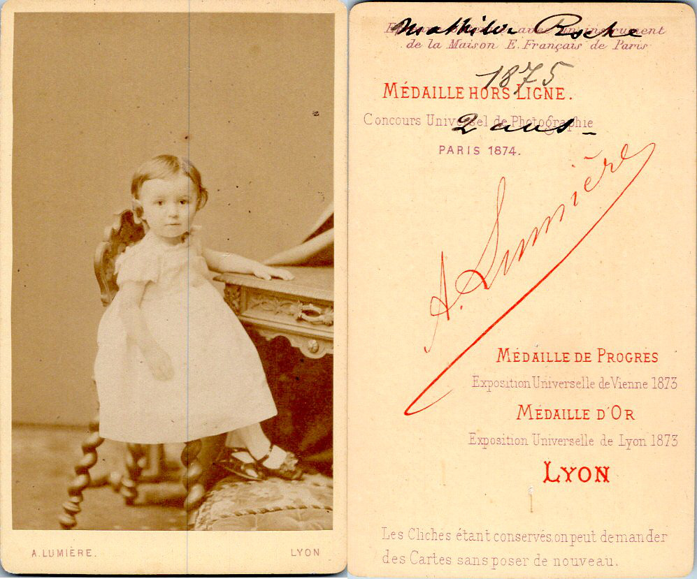 CDV Lumière, Lyon, Petite fille de 2 ans nommée Mathilde Roche, 1875 by ...