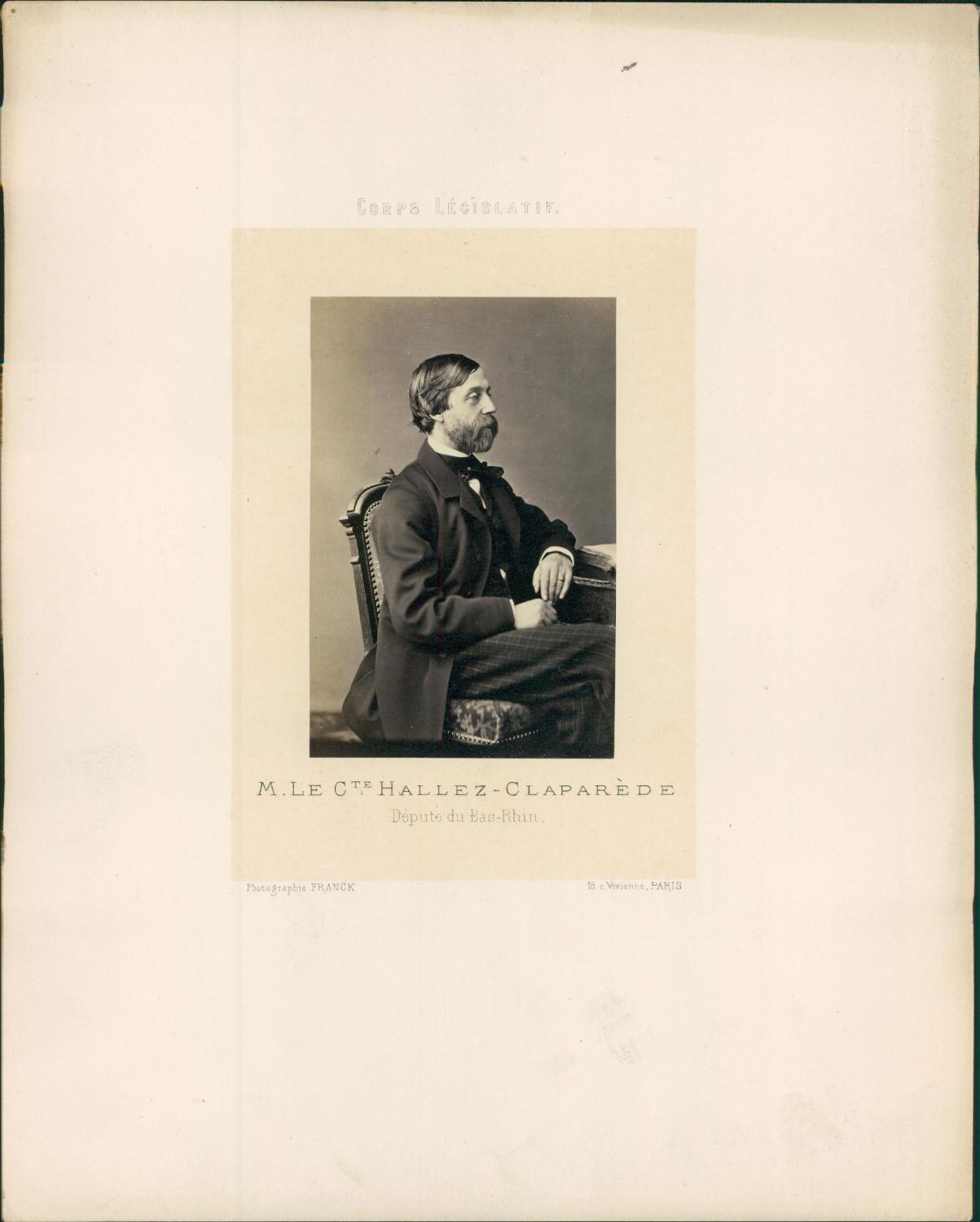 Corps Législatif, France, Xavier Alphonse Emmanuel Léonce Hallez ...
