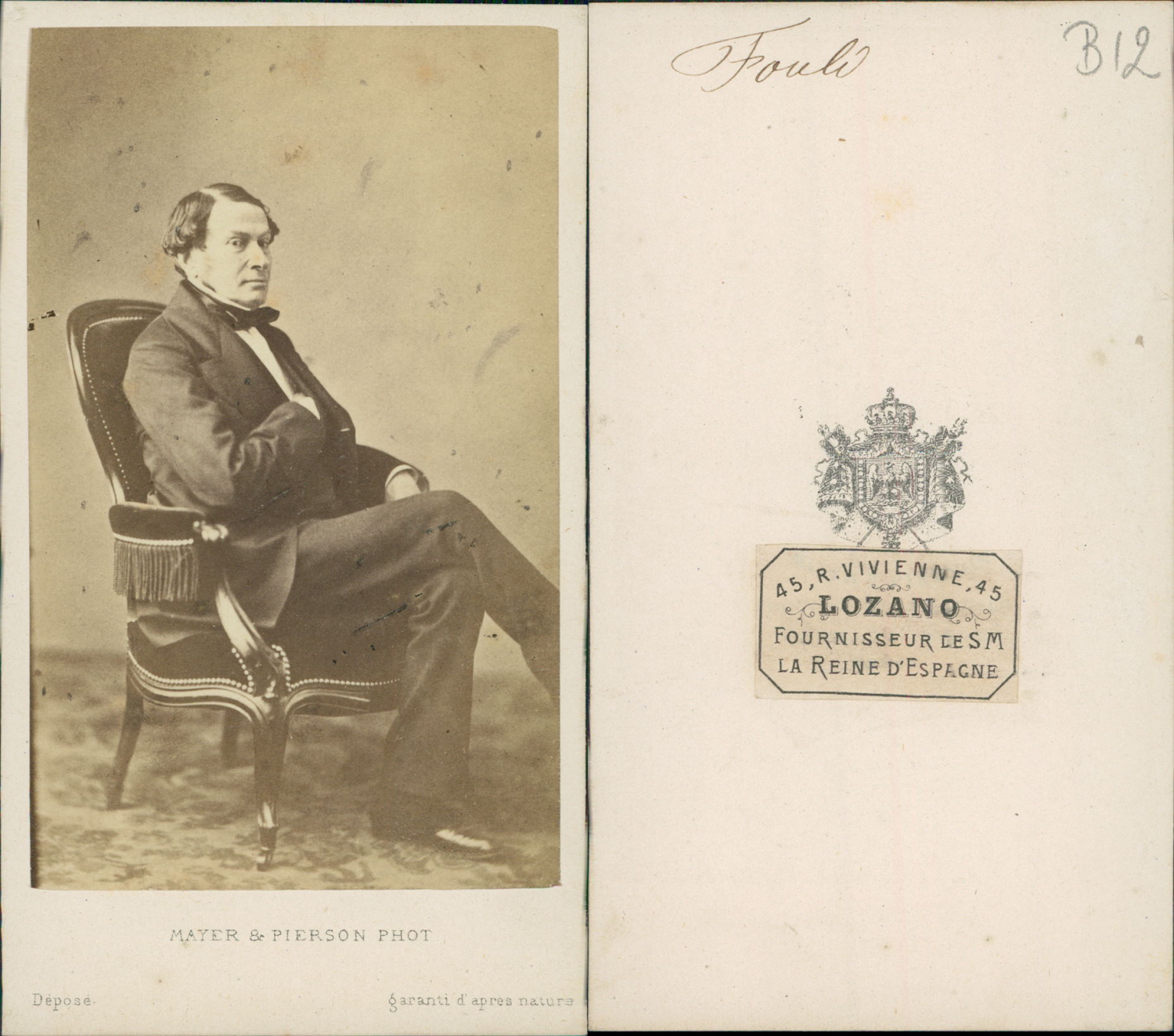 Lozano, Paris, Achille Marcus Fould by Photographie originale ...