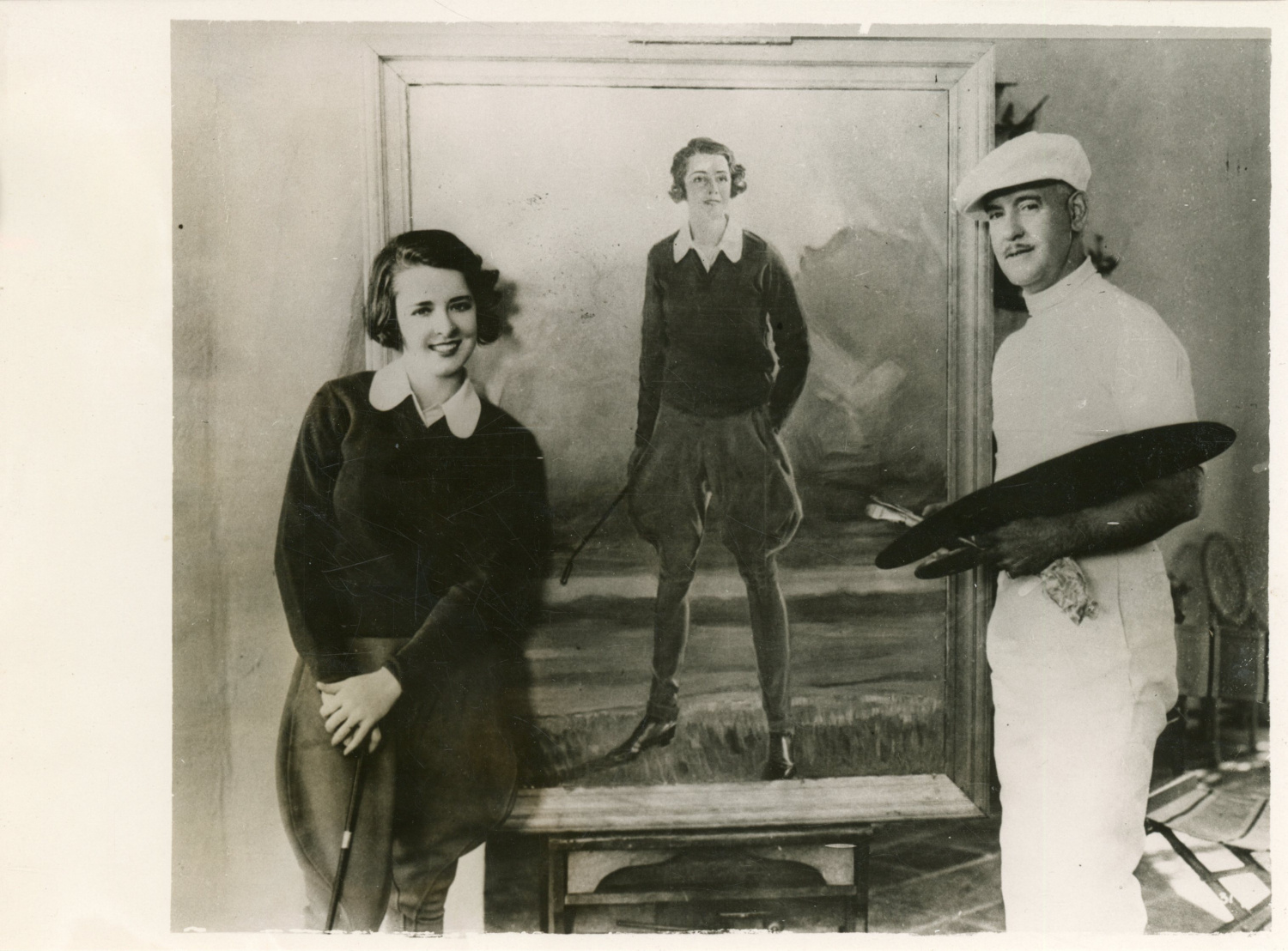 Actrice Colleen Moore et le peintre Townsend Cole, ca.1920, vintage ...