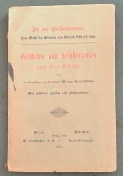 Geschichte und Selbesterlebres aus Suid Afrika by von Anrep-Elmpt, M ...