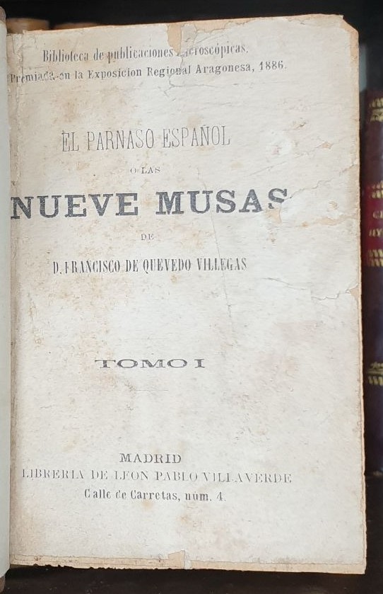 EL PARNASO ESPAÑOL O LAS NUEVES MUSAS. 3 Tomos. by QUEVEDO VILLEGAS ...
