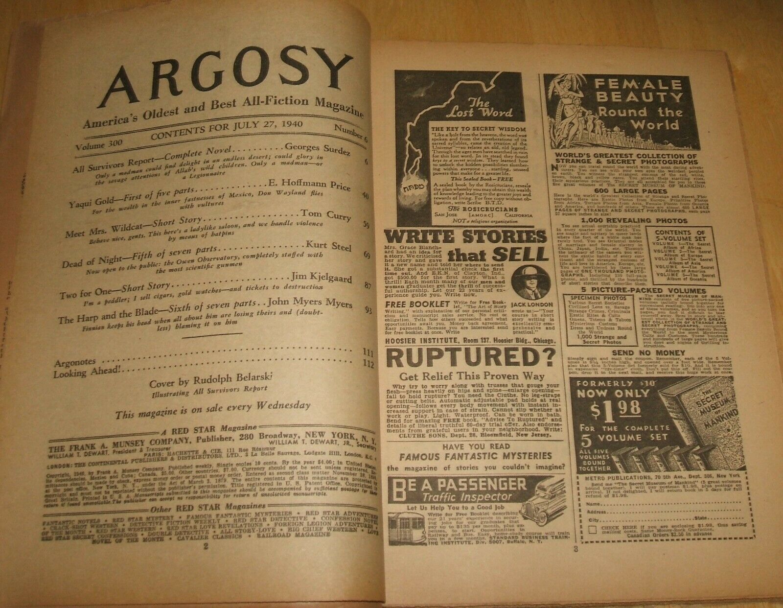 Argosy Weekly July 27, 1940 by Edited by Argosy with stories by Georges ...