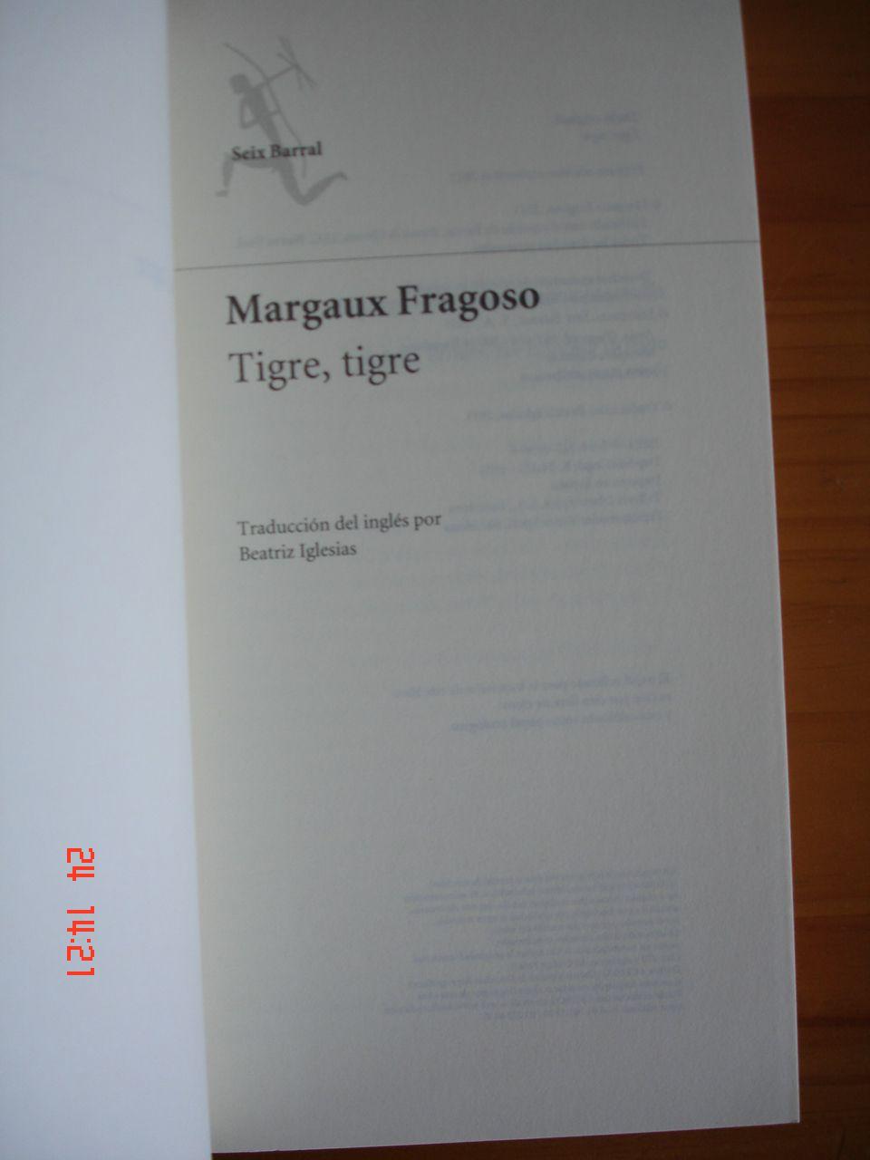 Tigre, tigre. by Margaux Fragoso.: Muy buen estado. Rústica editorial ...