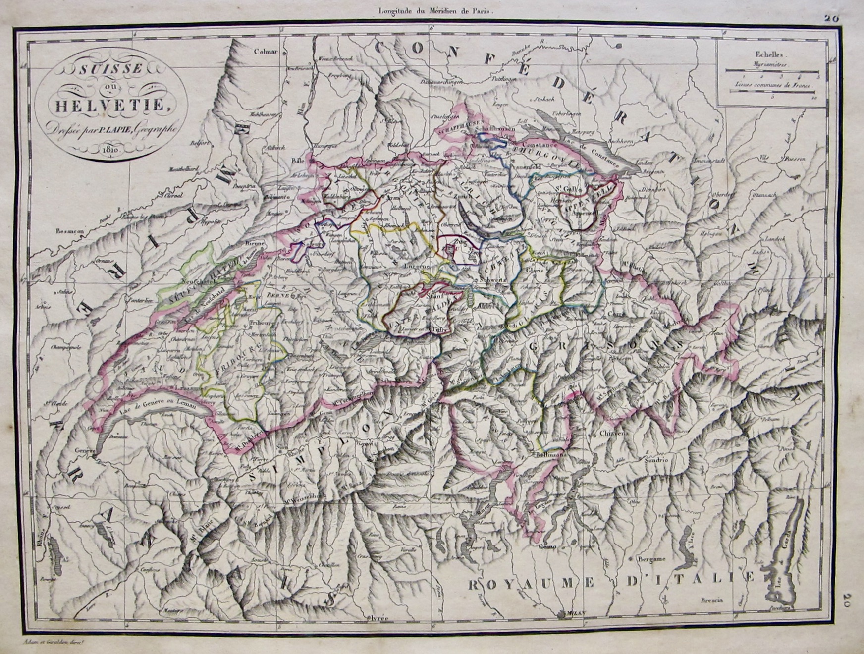 Suisse ou Helvetie / Suiza, República Helvetica by Lapie, Pierre (1777 ...