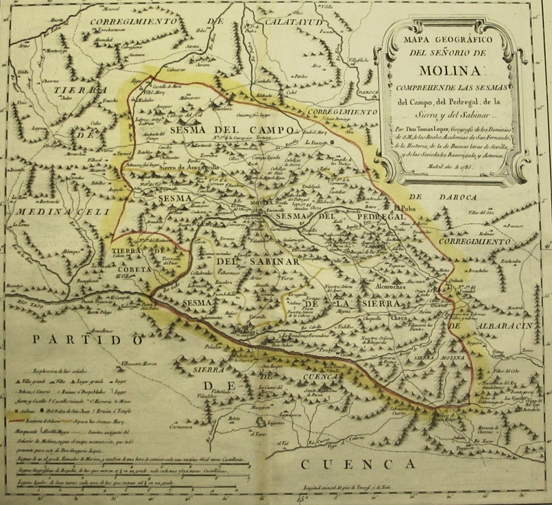 Mapa Geografico del Señorio de Molina de LOPEZ de Vargas Machuca, Tomás ...