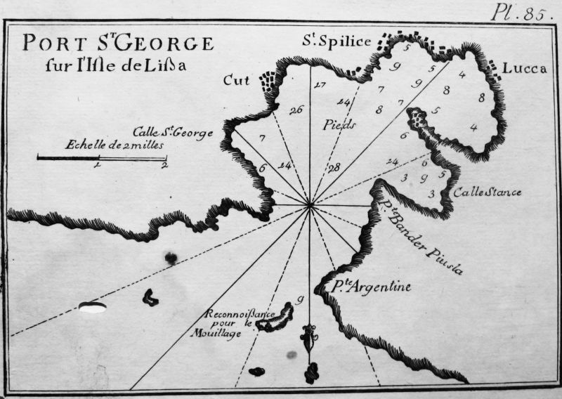 Port St. George sur l' Isle de Lissa (Isla Vis, Italia) - ROUX, Pl. 85 ...
