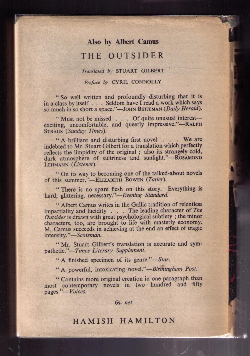 The Plague by Camus, Albert; Stuart Gilbert [tr.]: Very Good Hardcover ...