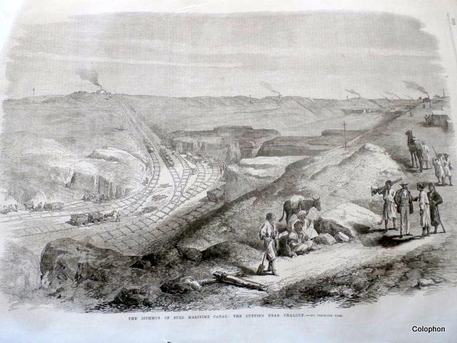 Suez Canal Project 4 full page engravings of 1869 from the Illustrated ...