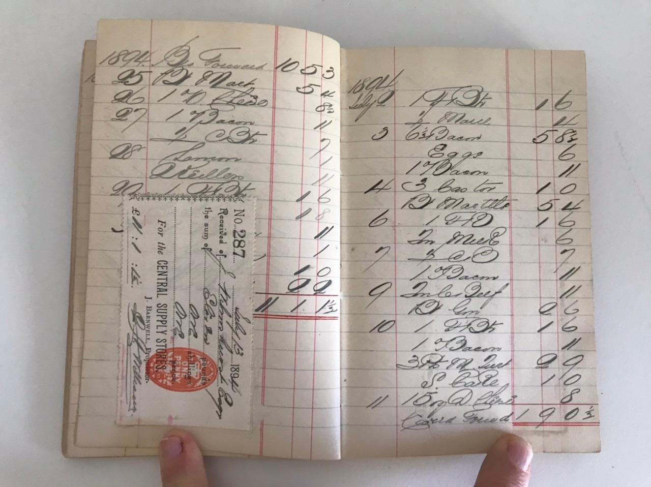 MANUSCRIPT. NINETEENTH CENTURY GROCER s ACCOUNT BOOK ~ Account of J ...