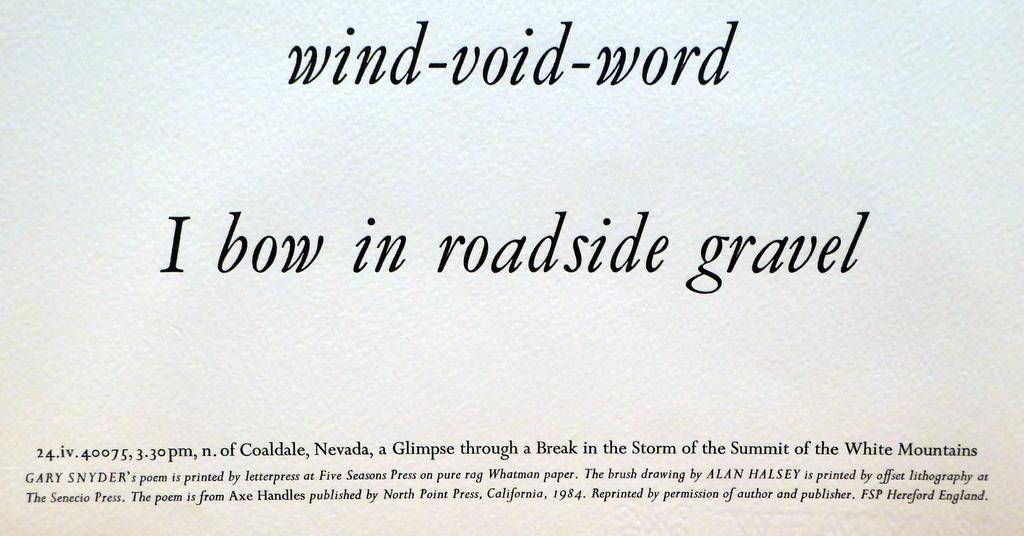 O MOTHER GAIA [BROADSIDE POEM] by SNYDER, Gary: Fine (1984) | RON ...
