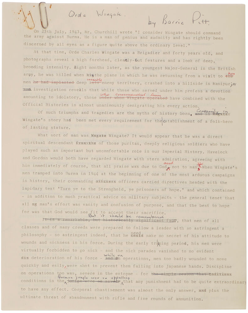 Orde Wingate. by PITT, Barrie.: (1960) | Henry Sotheran Ltd