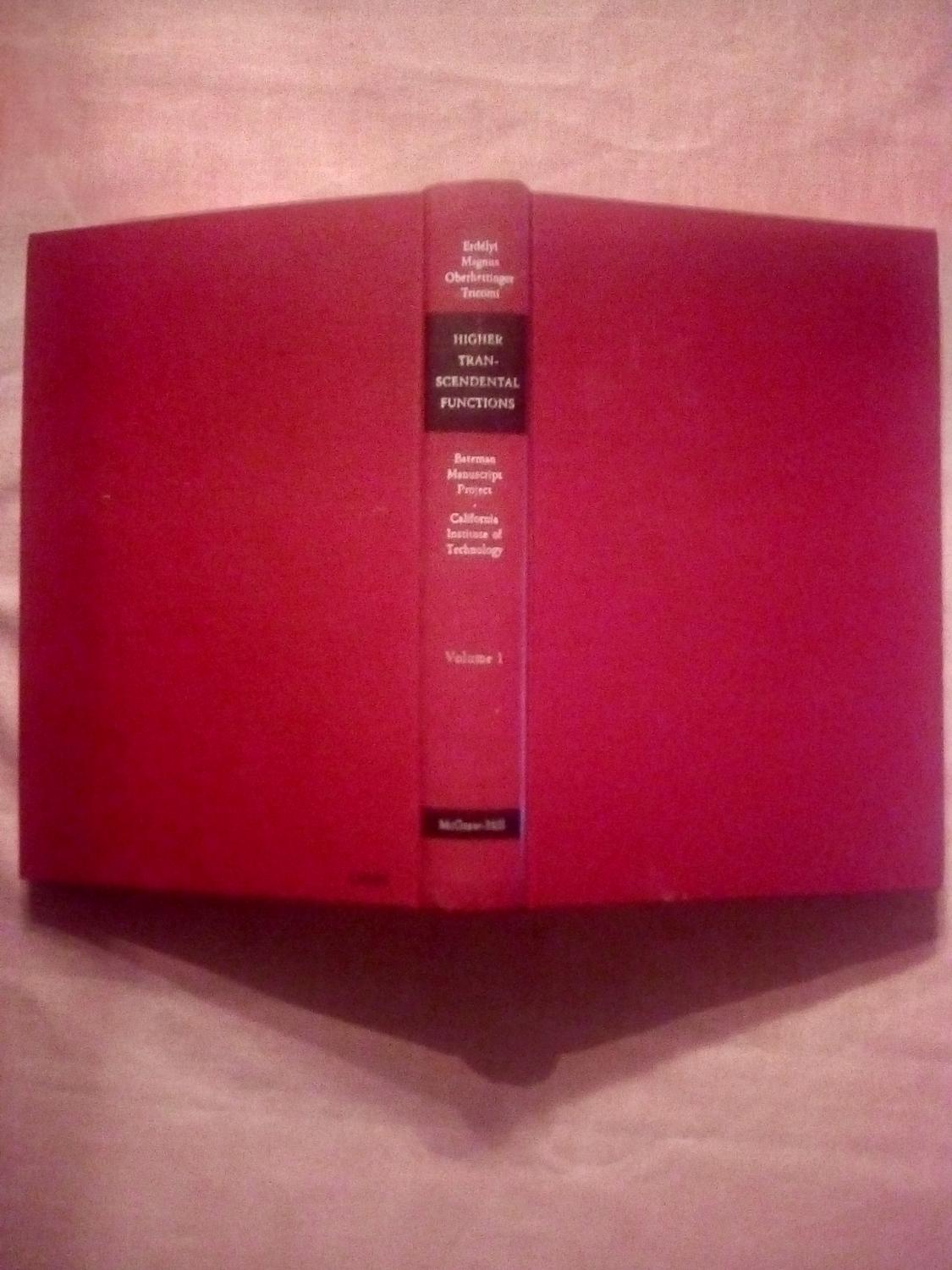 Higher Transcendental Functions Harry Bateman Volumes 1, 2 and 3 by ...